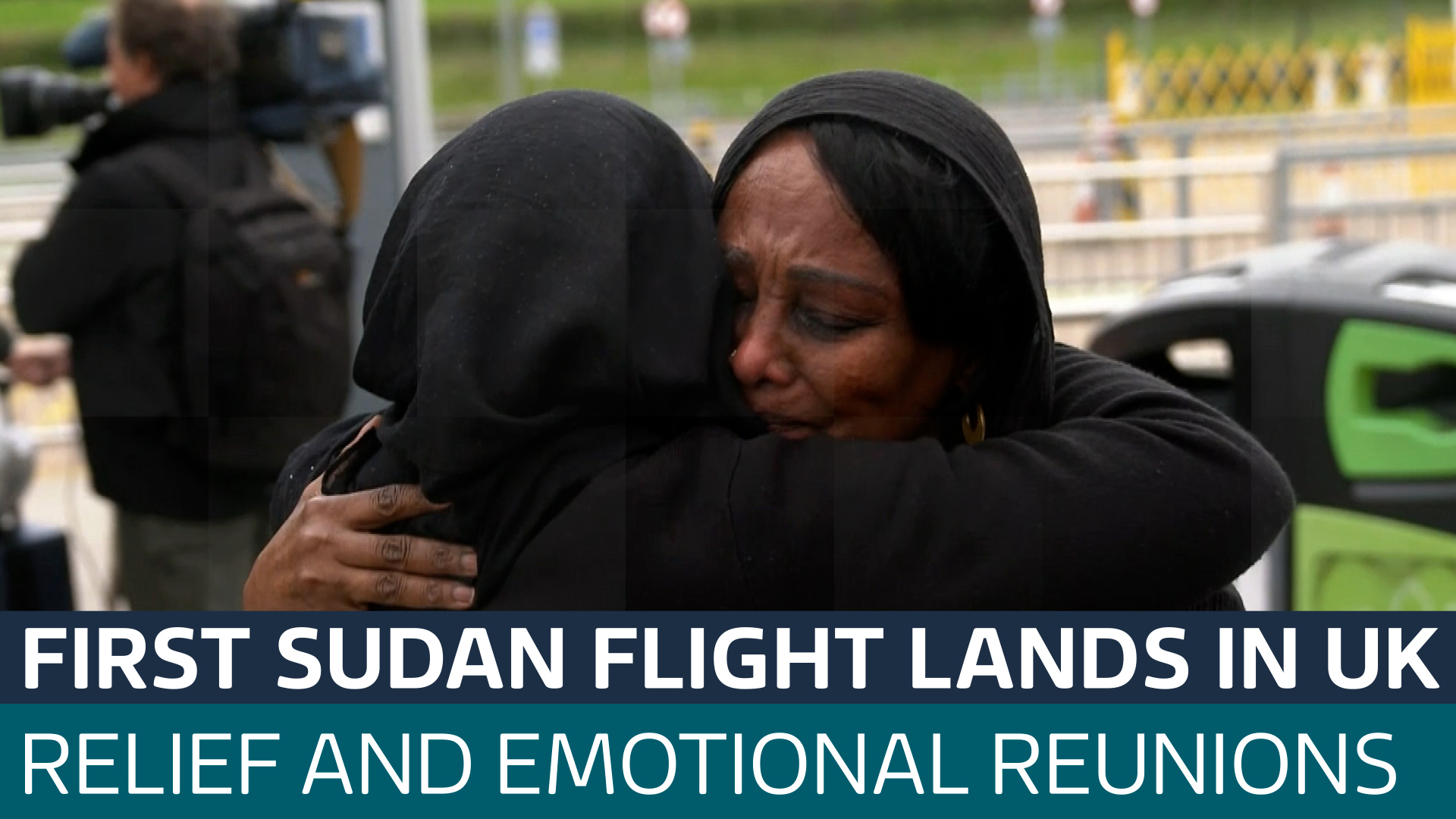 Emotional reunions as first Britons land back in UK after Sudan ...