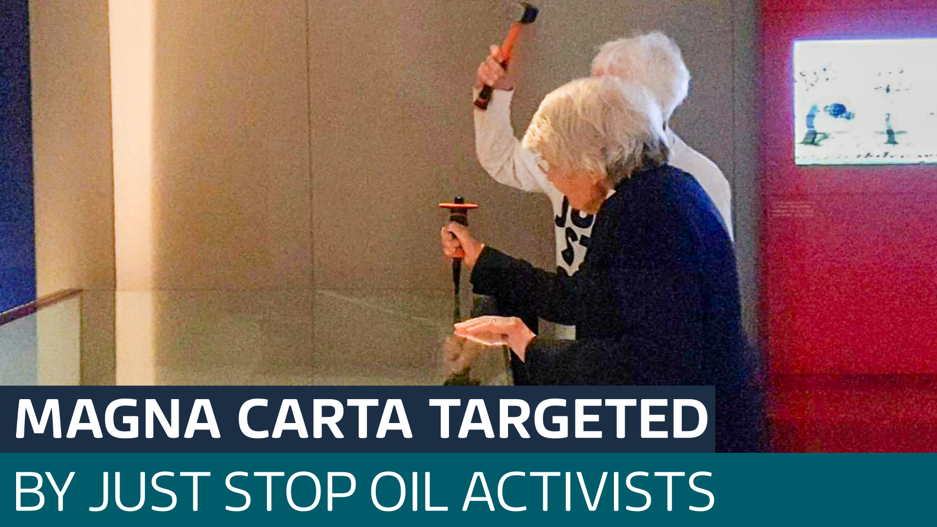 Just Stop Oil protesters in their 80s attempt to smash glass ...