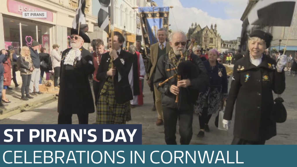St Piran's Day celebrations held in Cornwall - Latest From ITV News