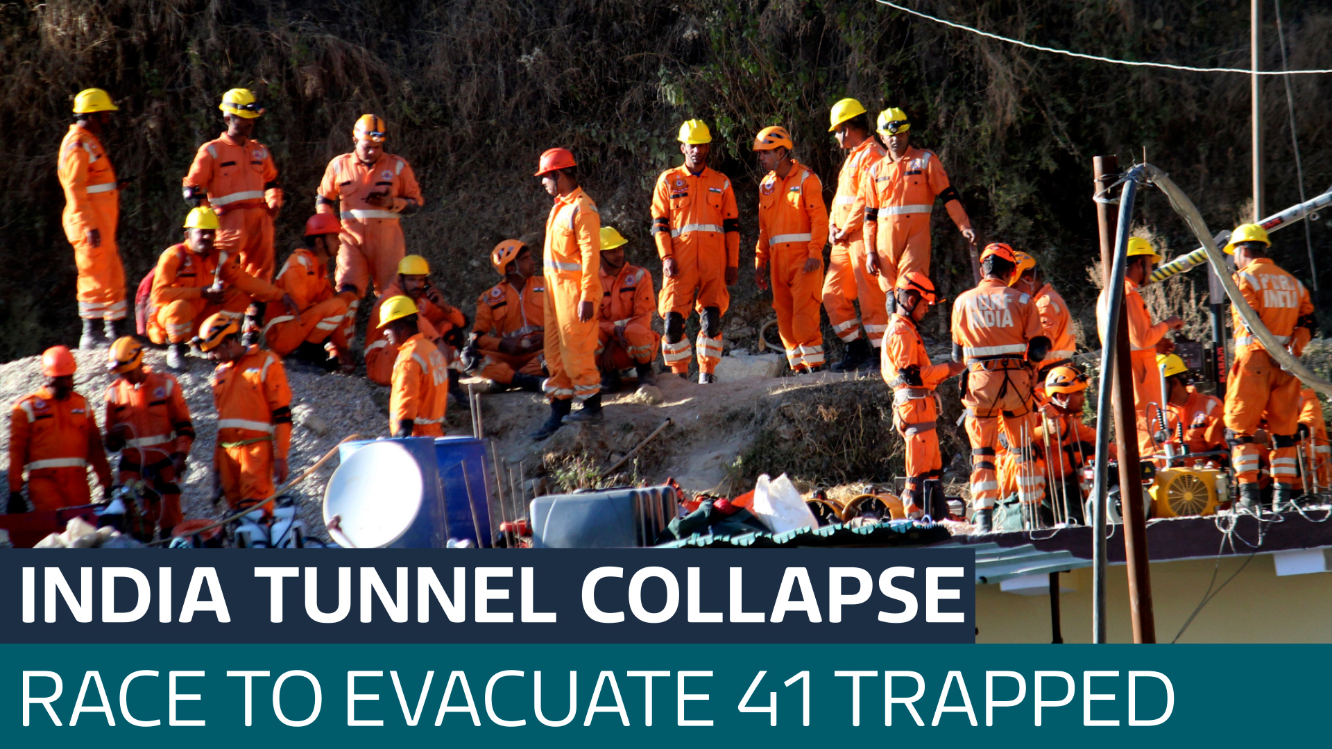 Rescue effort to recover 41 people trapped in a collapsed tunnel in ...
