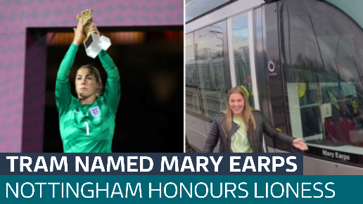 Lioness hero Mary Earps unveils tram named after her in home city of ...