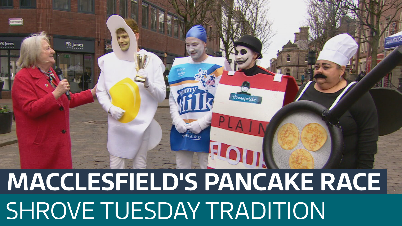 Macclesfield's legendary annual pancake race - Latest From ITV News