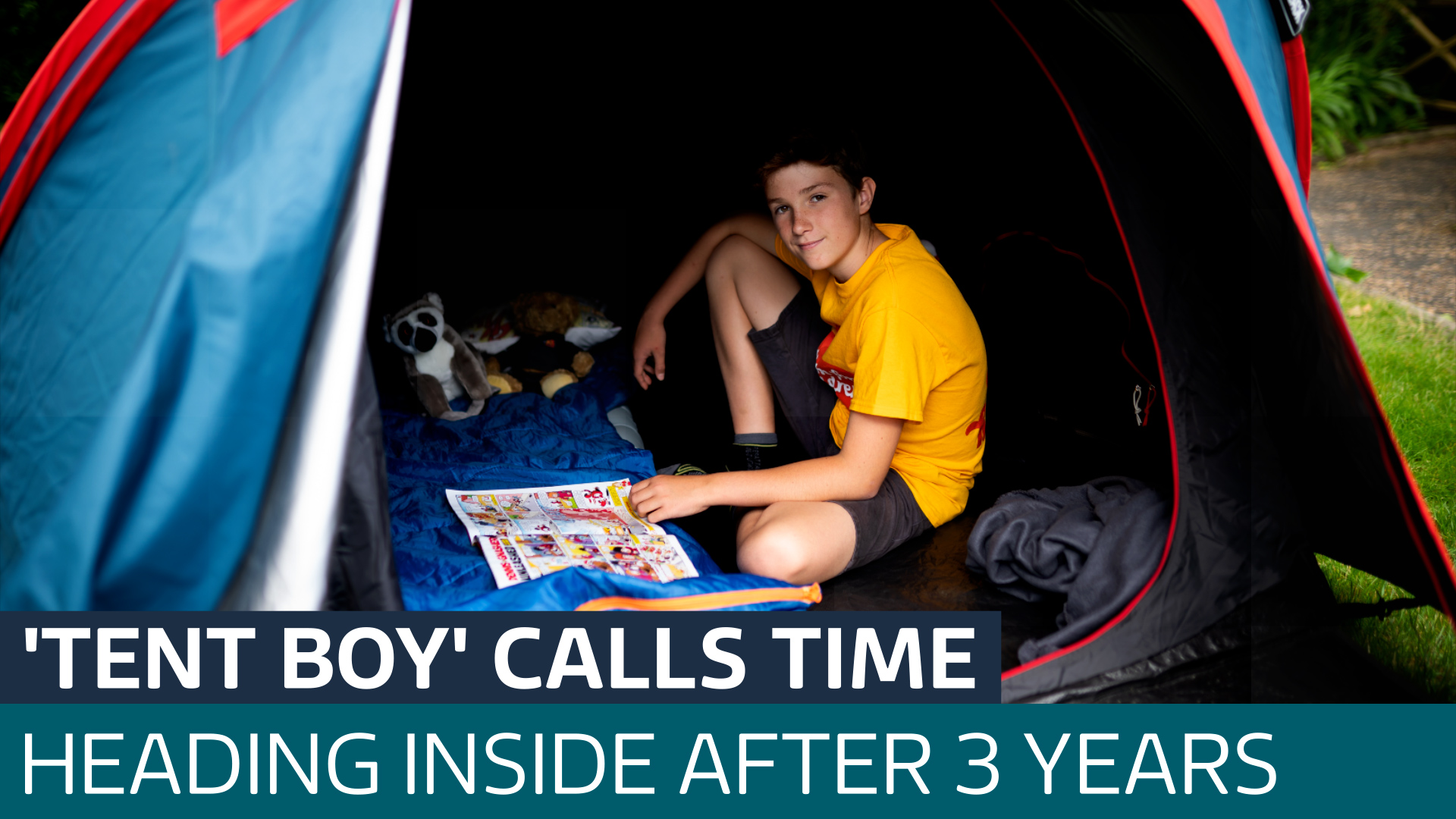 Meet 'The Boy In The Tent' preparing to go inside after three years of ...