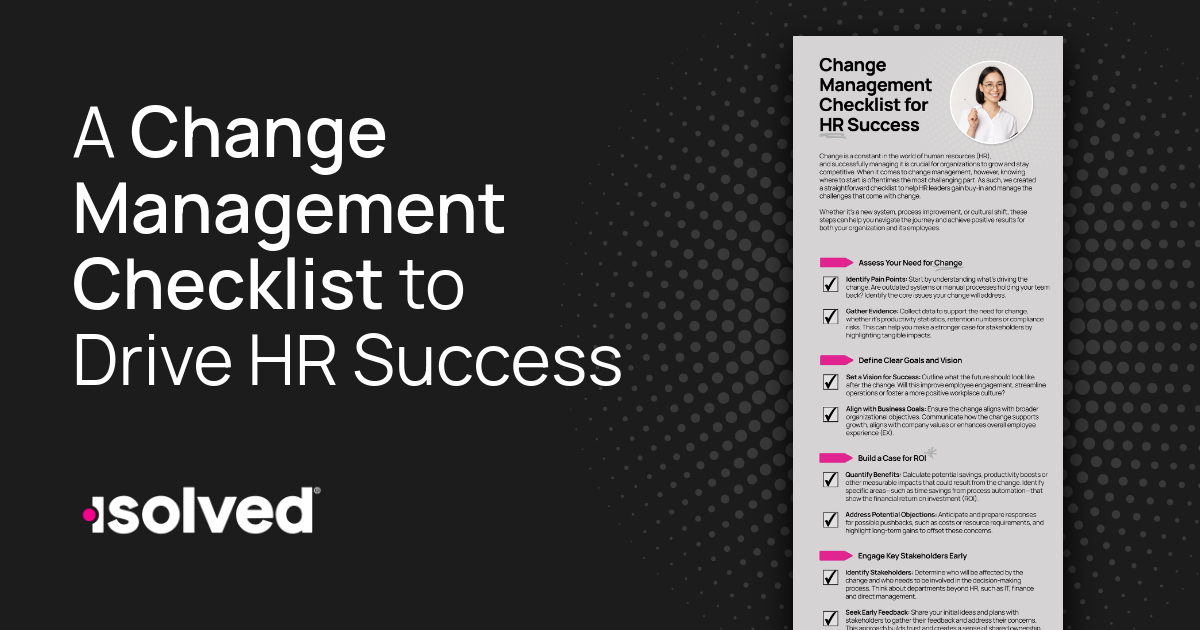Change Management Checklist: Steps for HR to Lead Successful Change ...