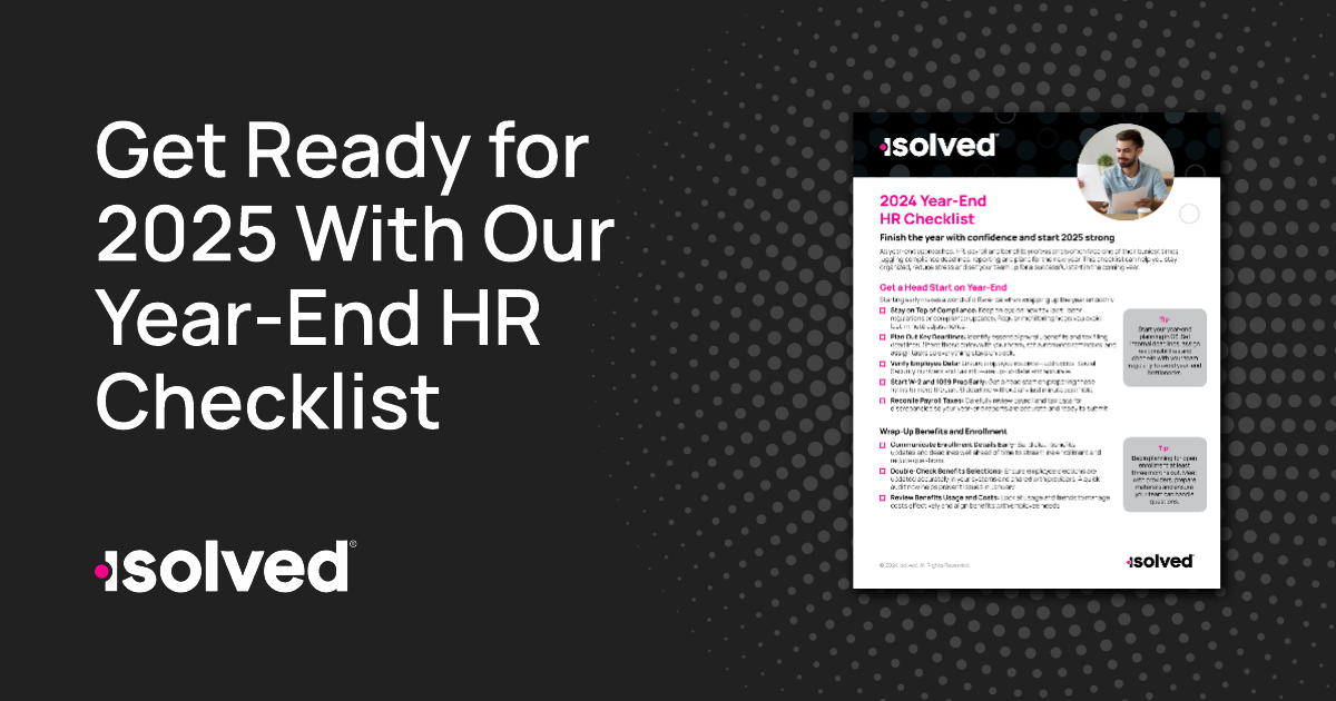 End of Year HR Checklist: Key Tasks to Complete Before 2026 | isolved HCM