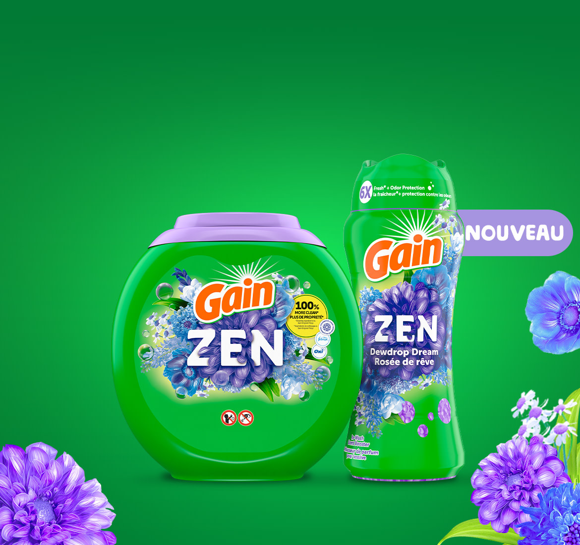 Détergents à lessive, assouplissants, produits d'entretien de Gain