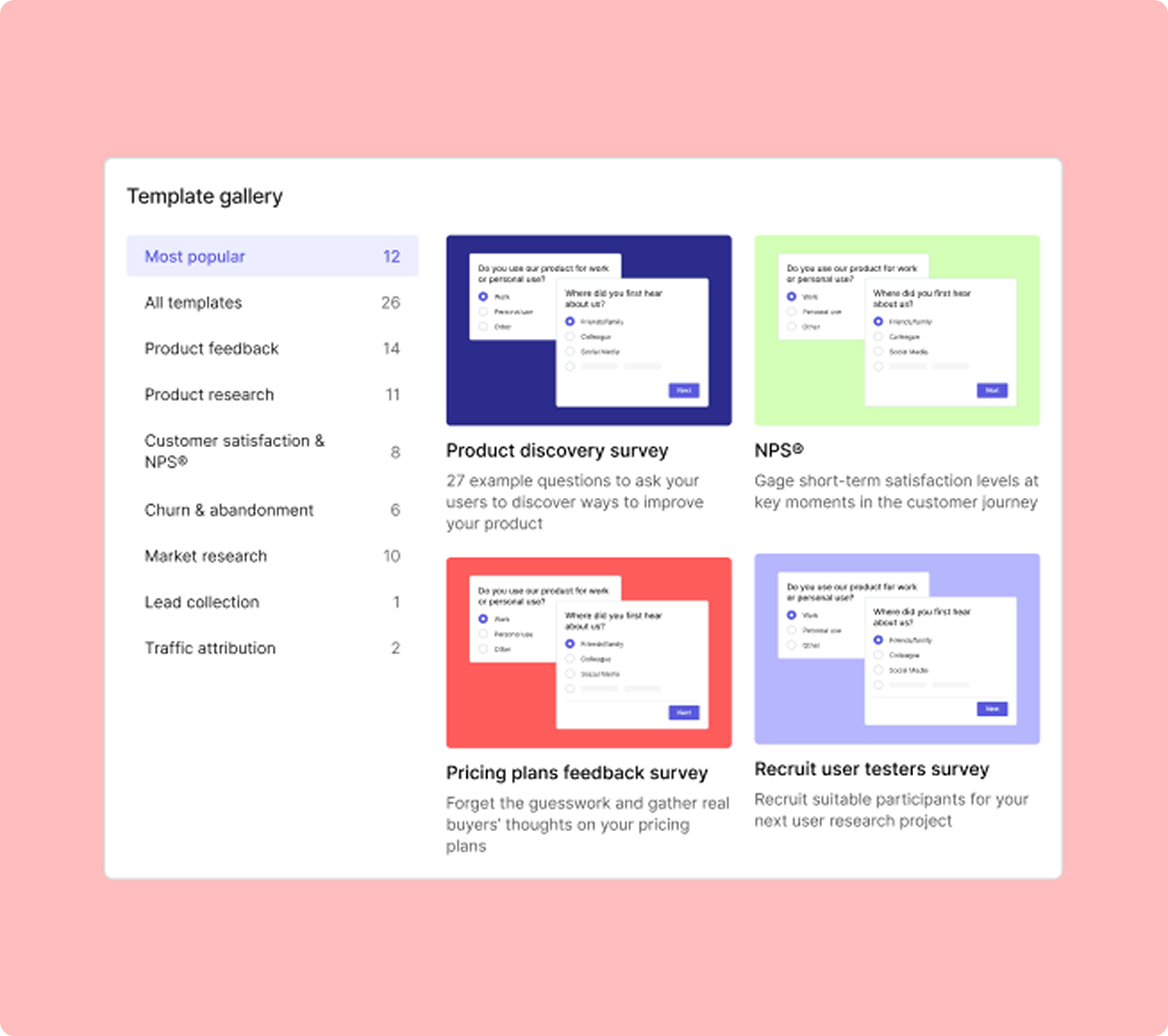 Launch free, high-quality surveys—fast