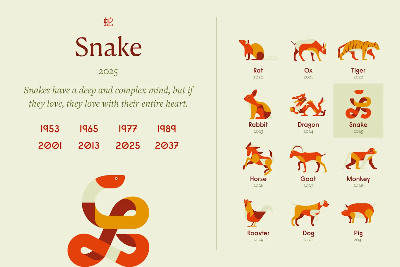 Year of the Snake: Fortune, Personality, Horoscope (2025)