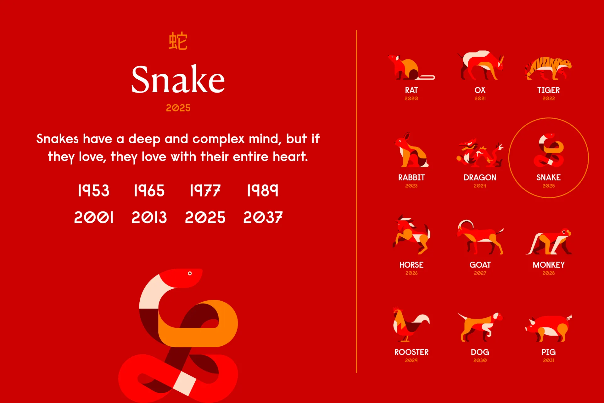 Year of the Snake: Fortune, Personality, Horoscope (2025)
