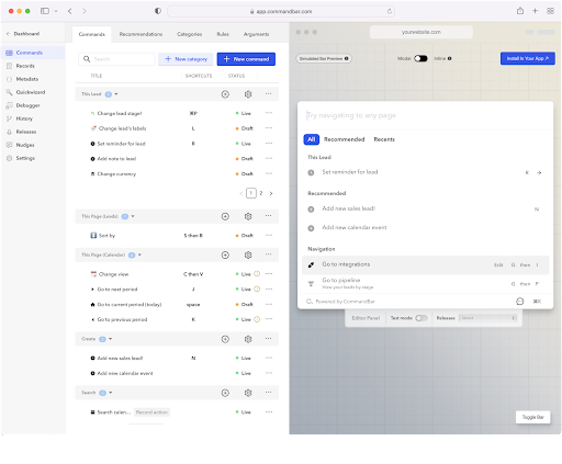 Commandbar Integration