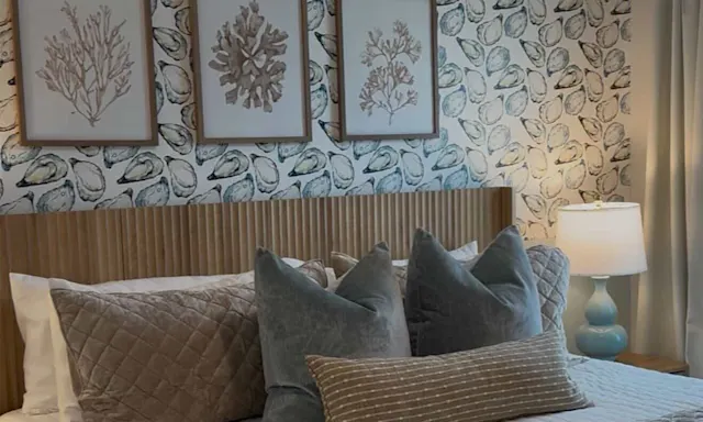 Bold Stripe november sky Wallpaper | Spoonflower