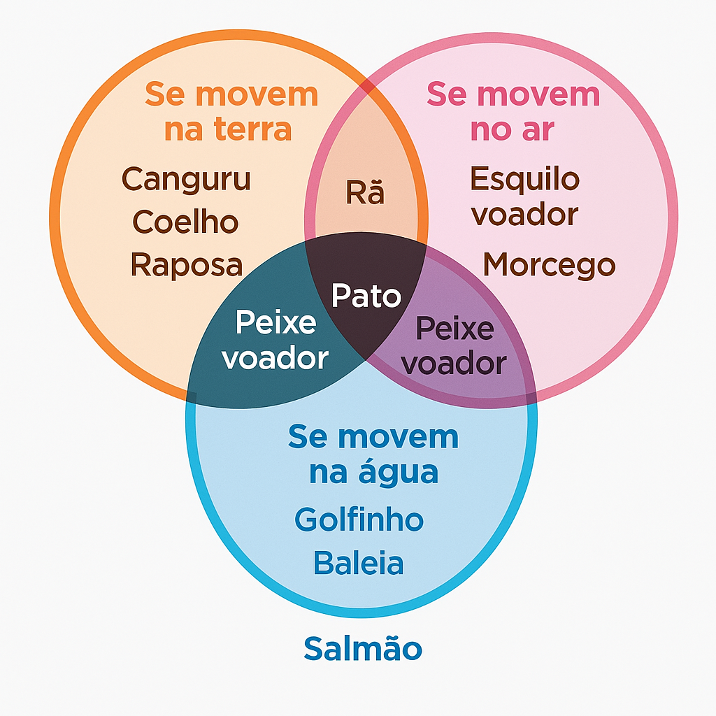 Diagrama de Venn com três conjuntos.