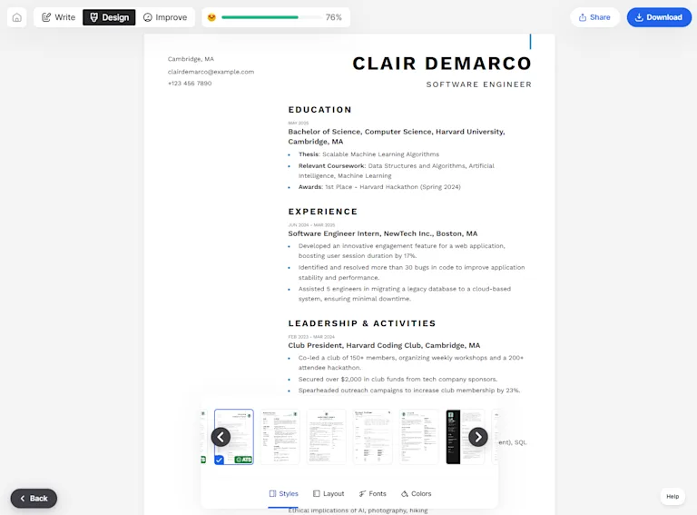 Harvard Resume Writing Guide w/ Examples & Templates