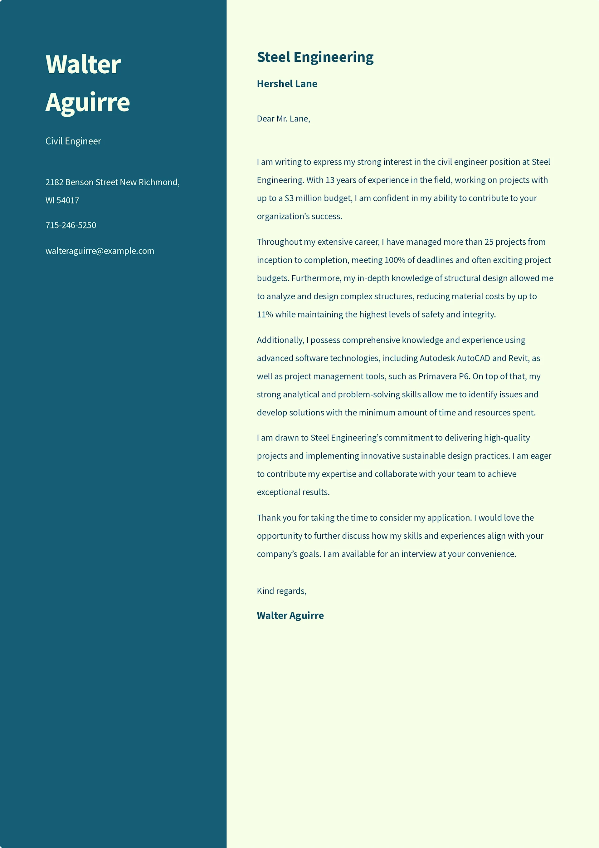 Engineering Cover Letter Writing Guide With Tips and Examples