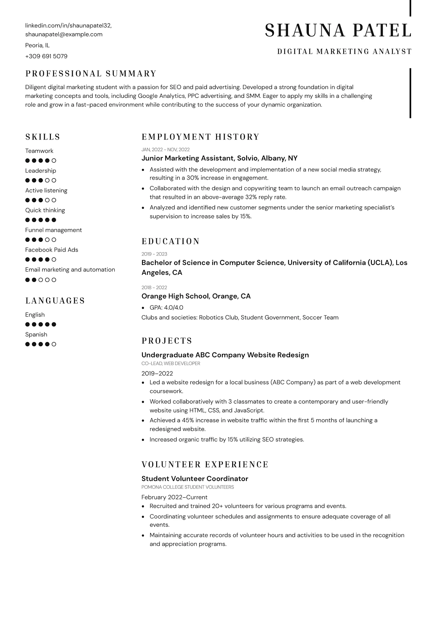 High School or College Student Resume Writing Tips + Examples