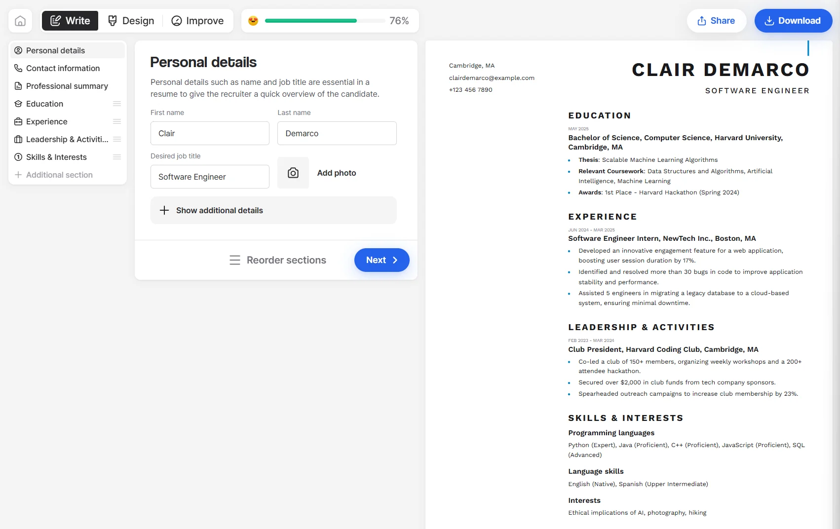 Harvard Resume Writing Guide w/ Examples & Templates