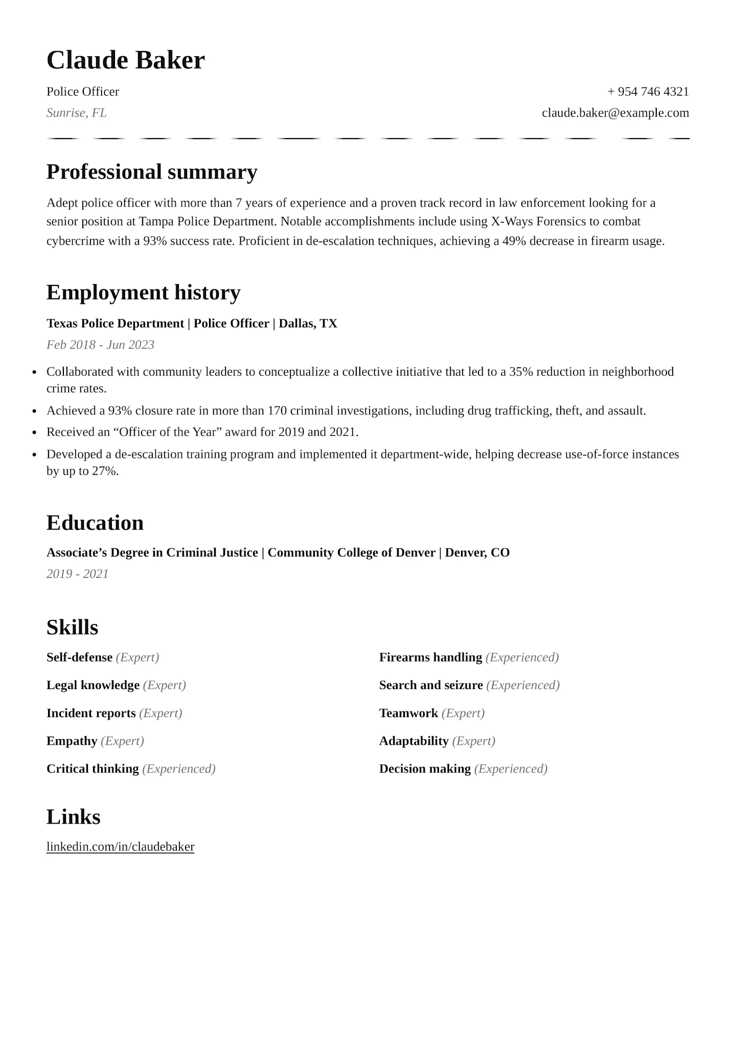 Police Officer Resume: Step-by-Step Writing Guide [+ Examples]