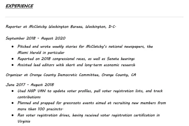 How to List Professional Work Experience on a Resume in 2024