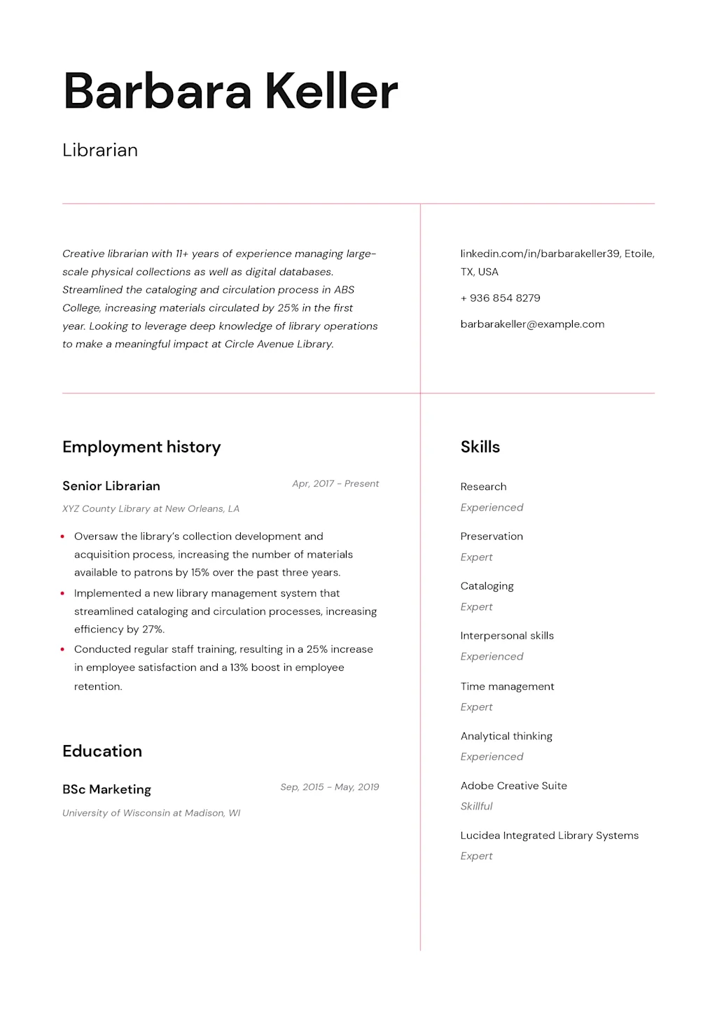 Writing an Excellent Librarian Resume: Samples and Tips