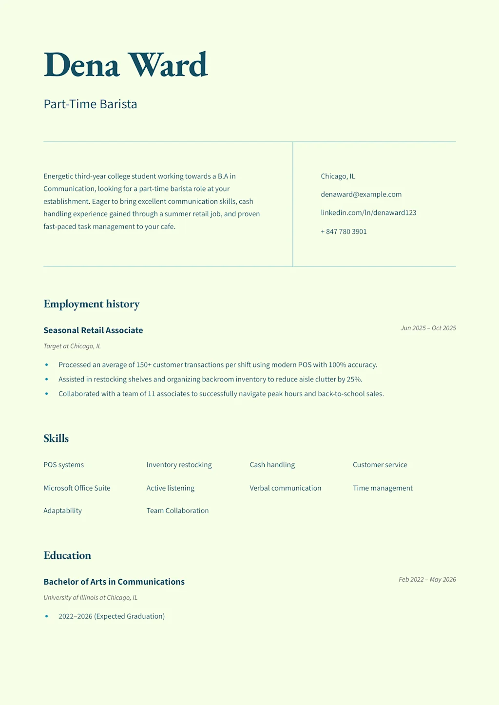 Part-Time Job Resume: Examples & How to Write One in 2026
