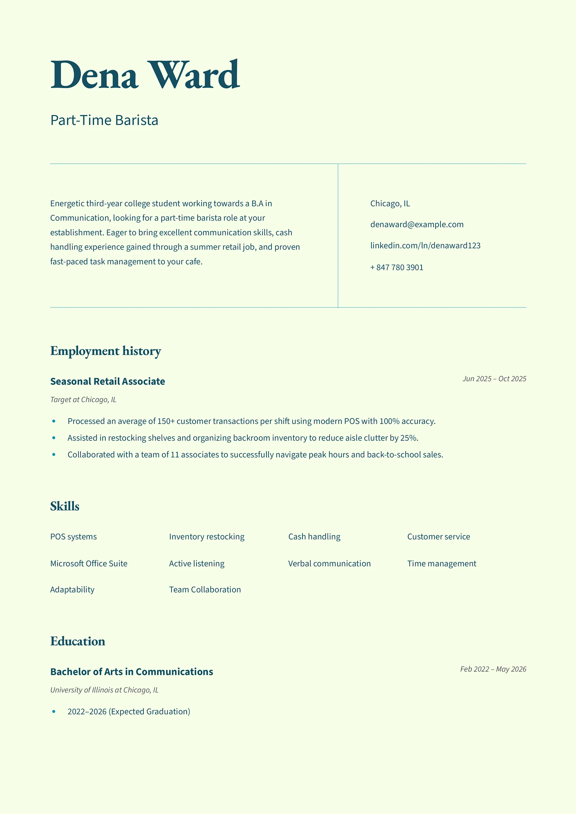 Part-Time Job Resume: Examples & How to Write One in 2026