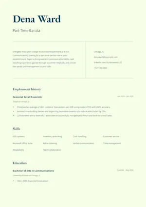 Part-Time Job Resume: Examples & How to Write One in 2026