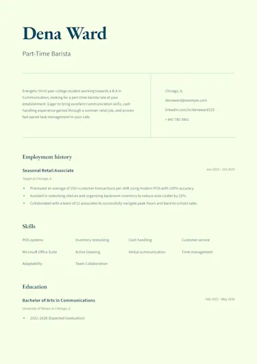 Part-Time Job Resume: Examples & How to Write One in 2026