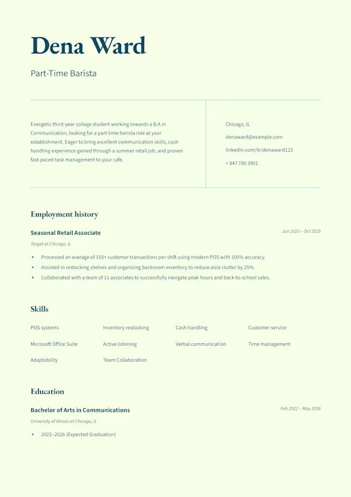 Part-Time Job Resume: Examples & How to Write One in 2026