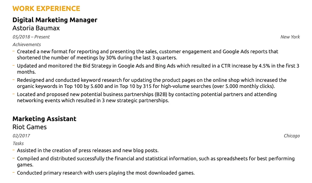 How to Write & Organize Resume Sections in 2025
