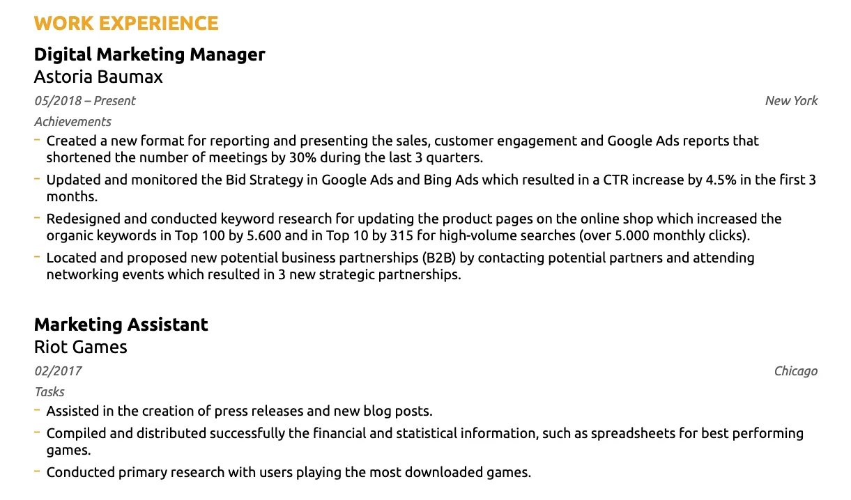How to Write & Organize Resume Sections in 2025