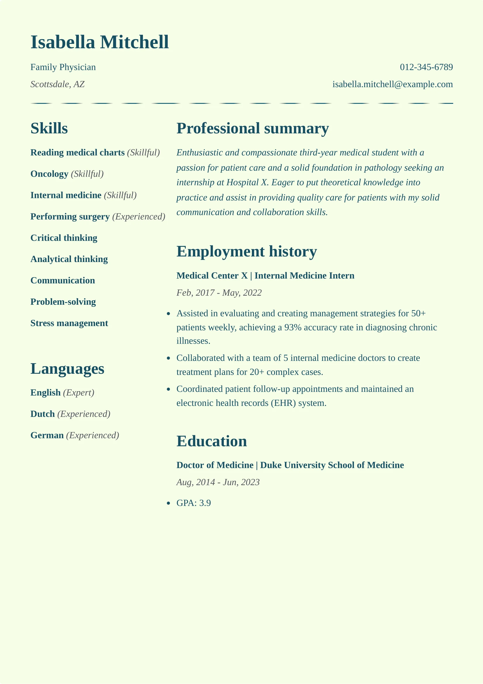 Medical Doctor Resume Template: Complete Writing Guide