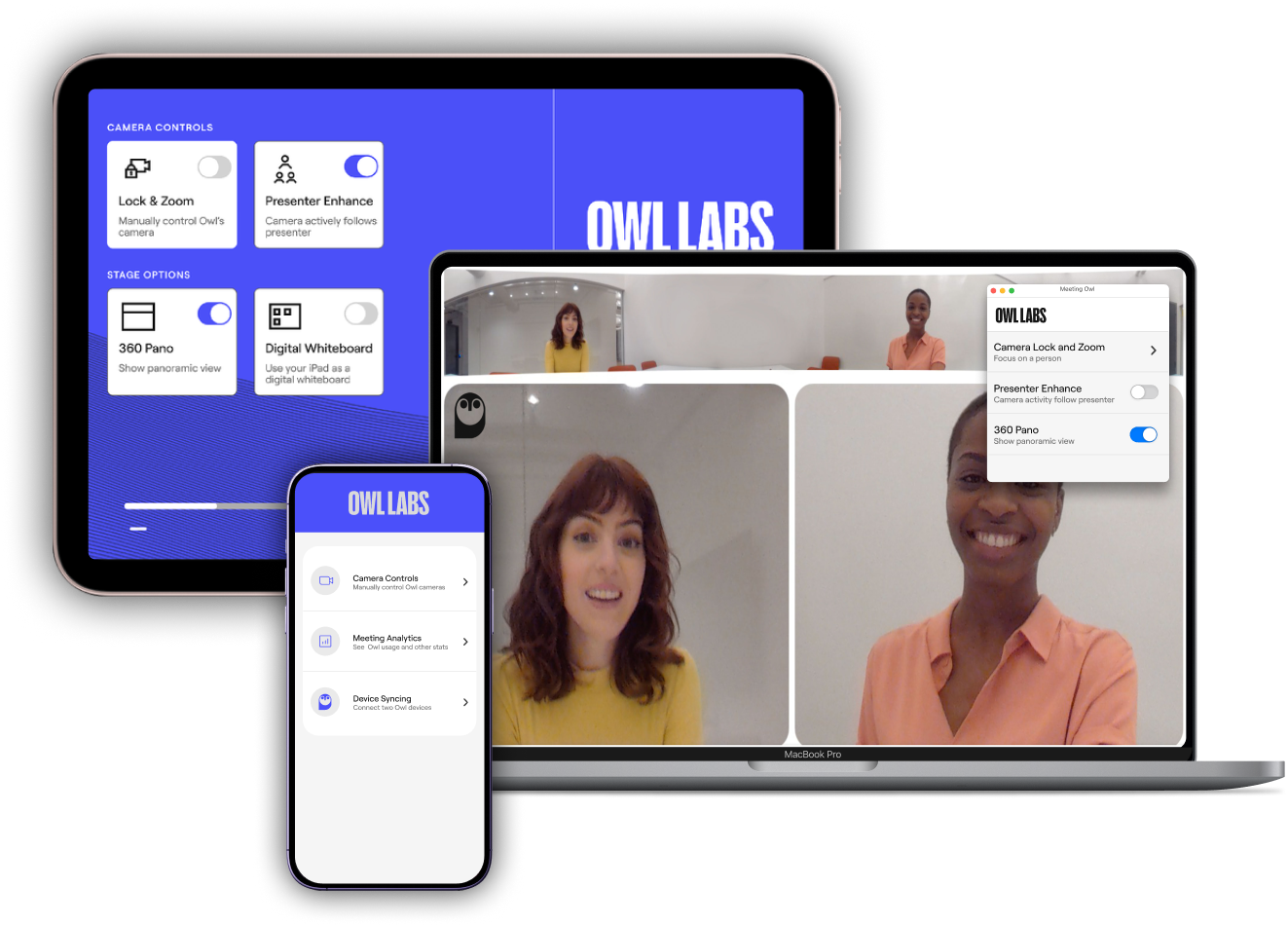 Meeting Owl 3 + Owl Bar Bundle — Intelligent 360-Degree 4K Video Multi ...