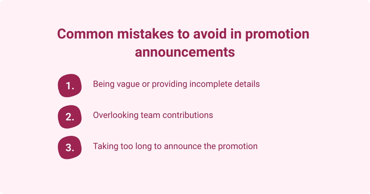 Promotion Announcement Examples