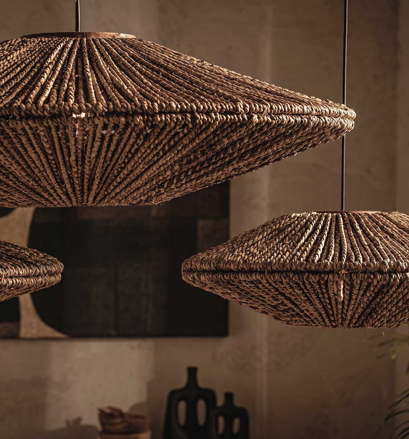 Cymbal Hanging Lamp Abaca