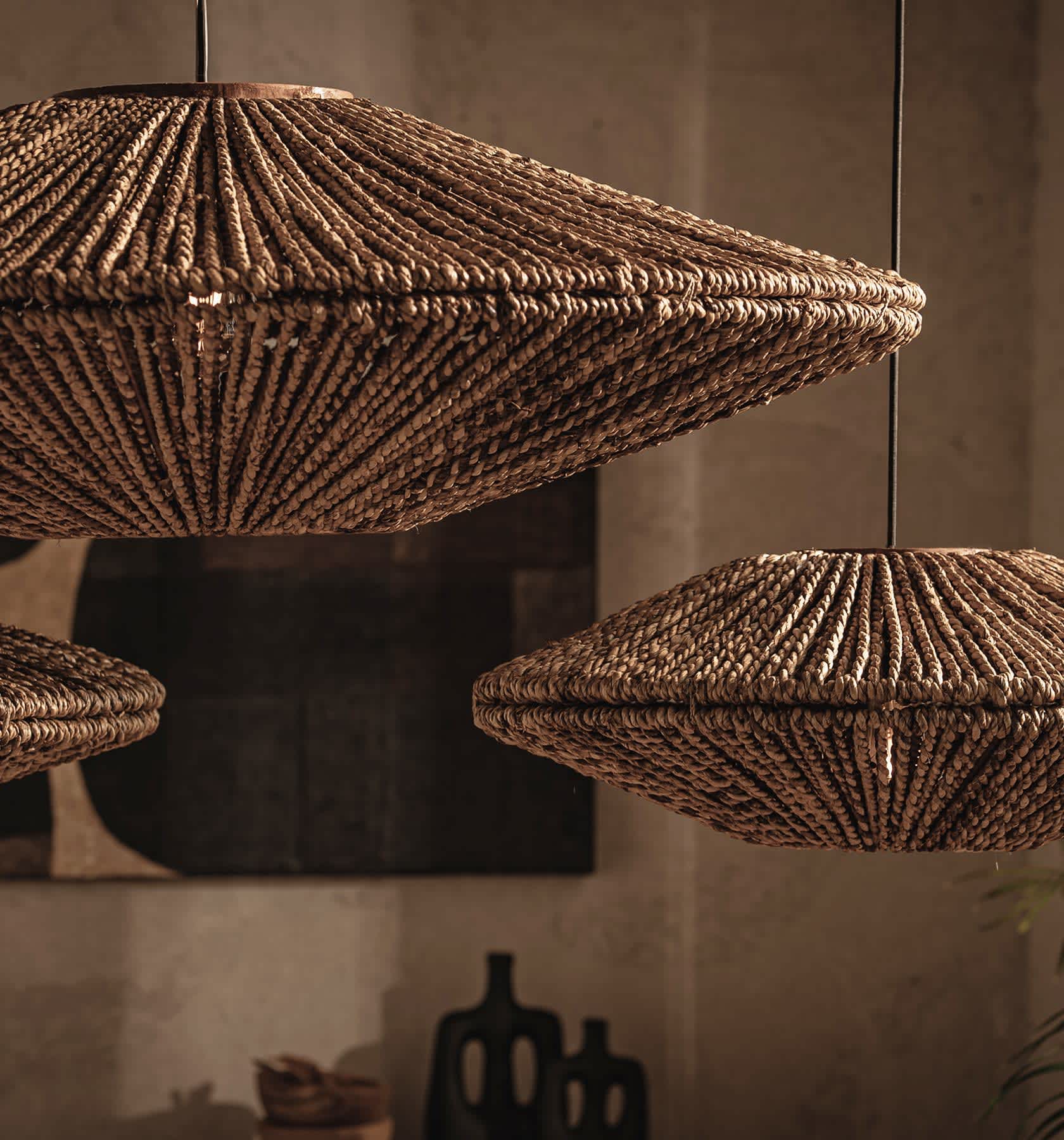 Cymbal Hanging Lamp Abaca