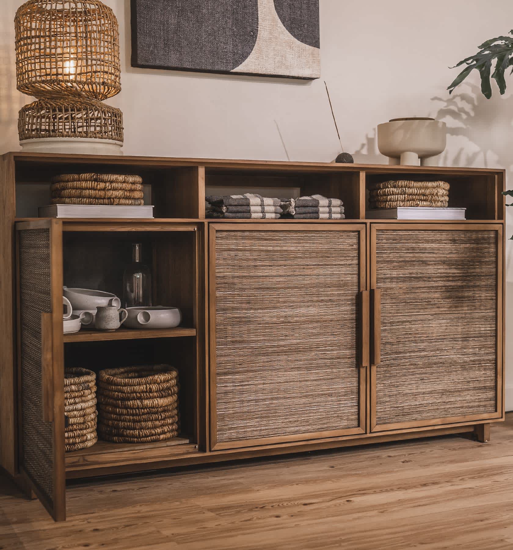 Hopper Hoog Dressoir 3 Deuren
