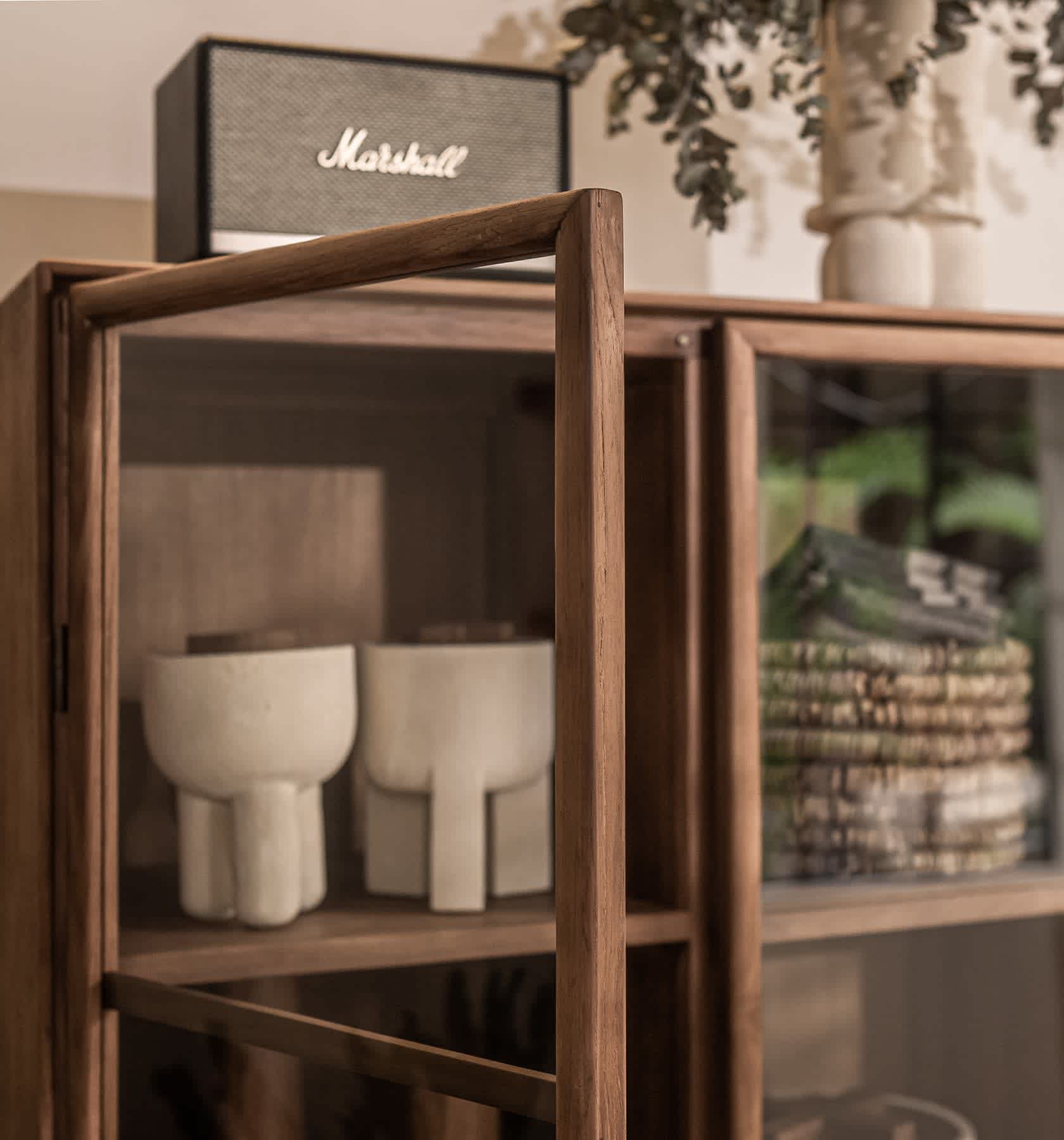 Grace Cabinet 2 Glass Doors 1 Drawer