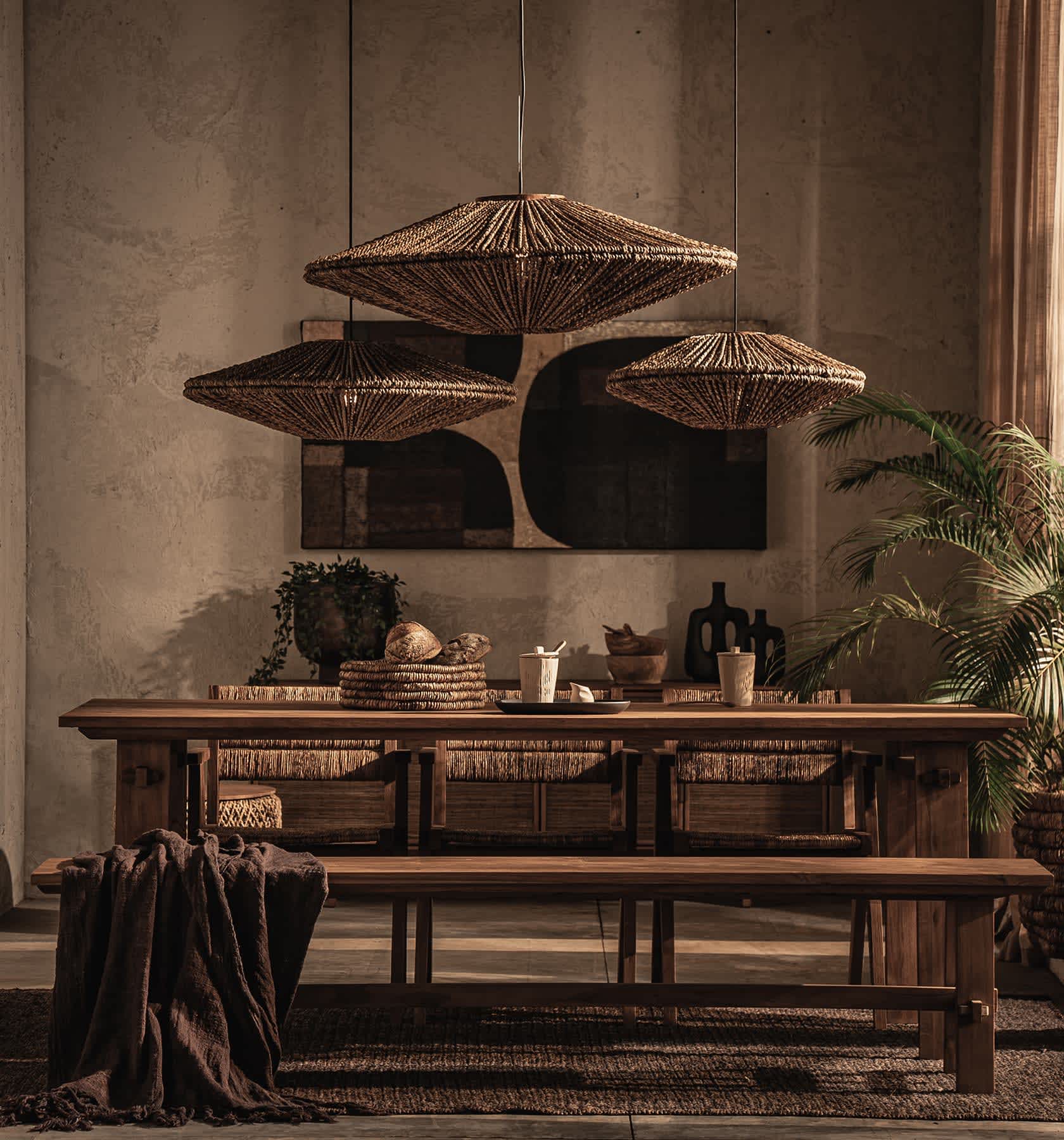 Cymbal Hanging Lamp Abaca