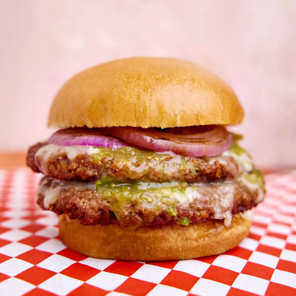 Impossible™ Green Chile Double Smashburger Recipe | Impossible Foods