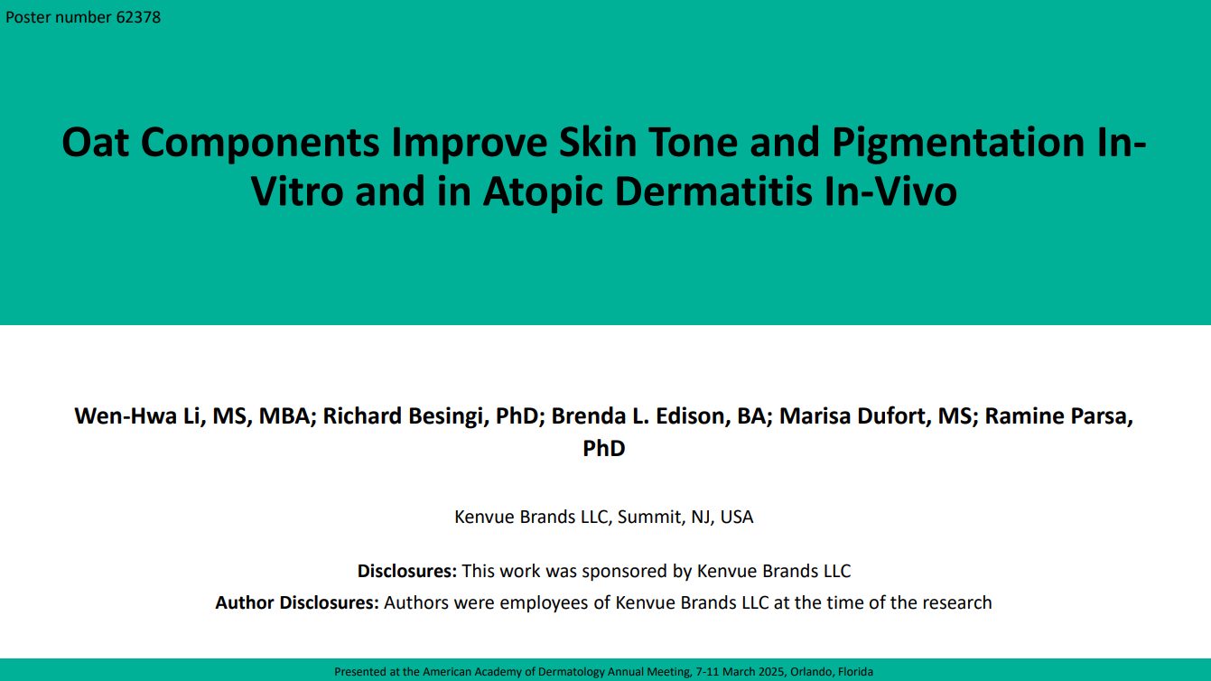 Oat Components Improve Skin Tone and Pigmentation In-Vitro and in ...