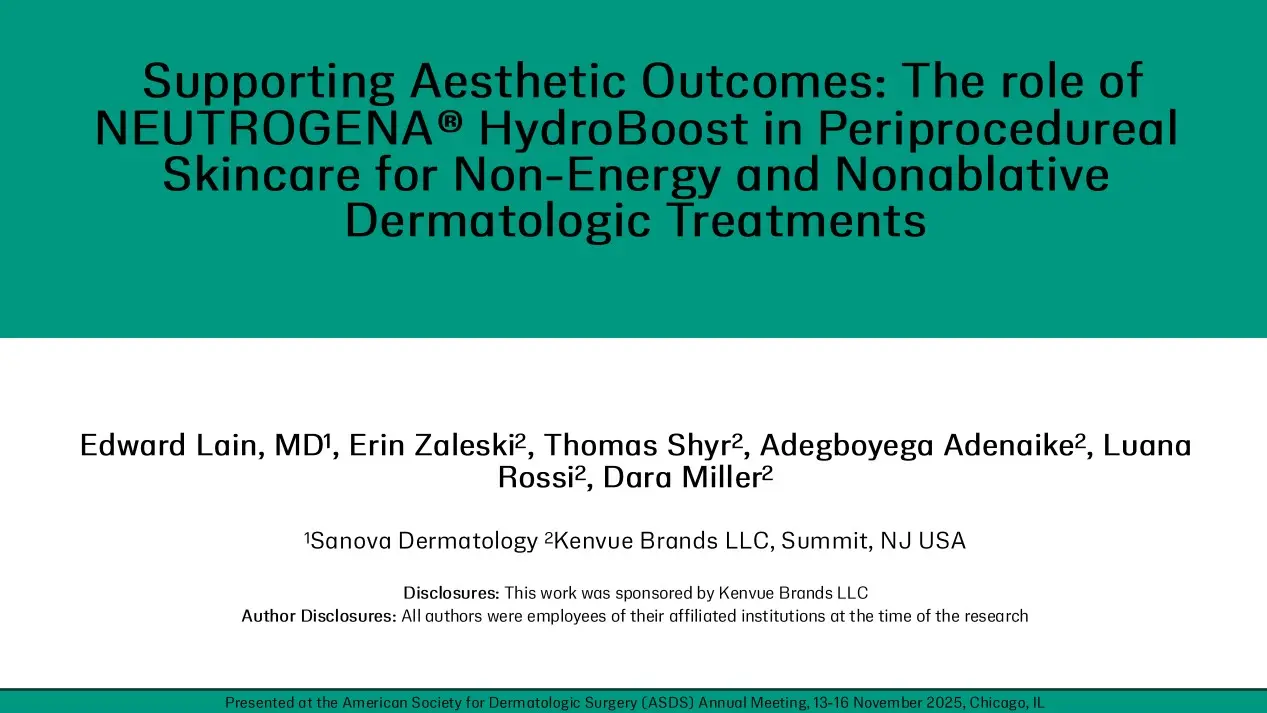 Supporting Aesthetic Outcomes: The role of Neutrogena(R) Hydro Boost in ...