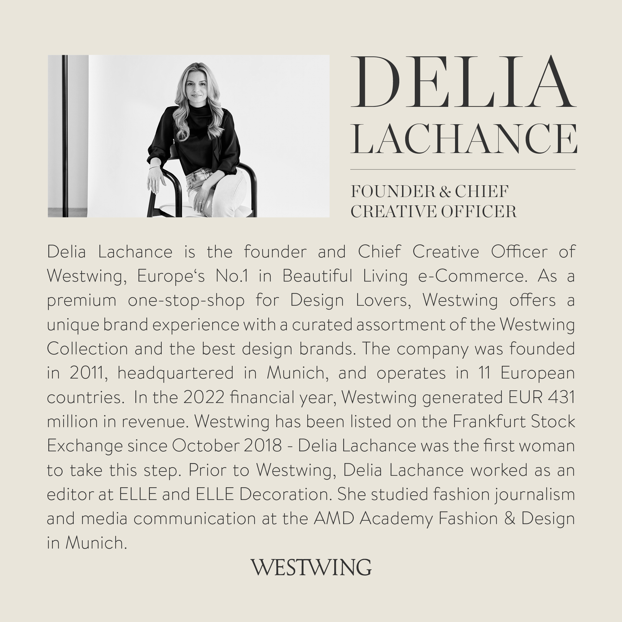 Delia Lachance - Founder & Chief Creative Officer | Westwing Group