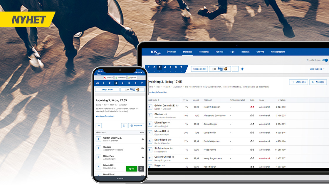 Nya startlistor på atg.se – nya smarta funktioner | ATG