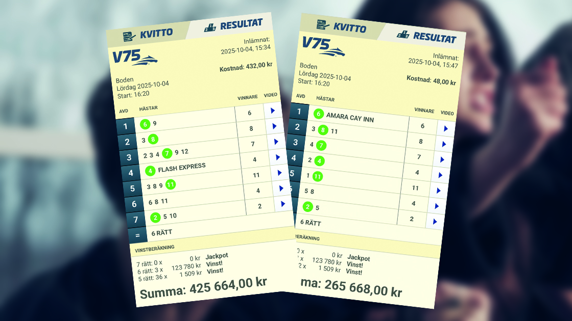 Göteborgspensionärens turlördag – dubbla storvinster på V75® | ATG