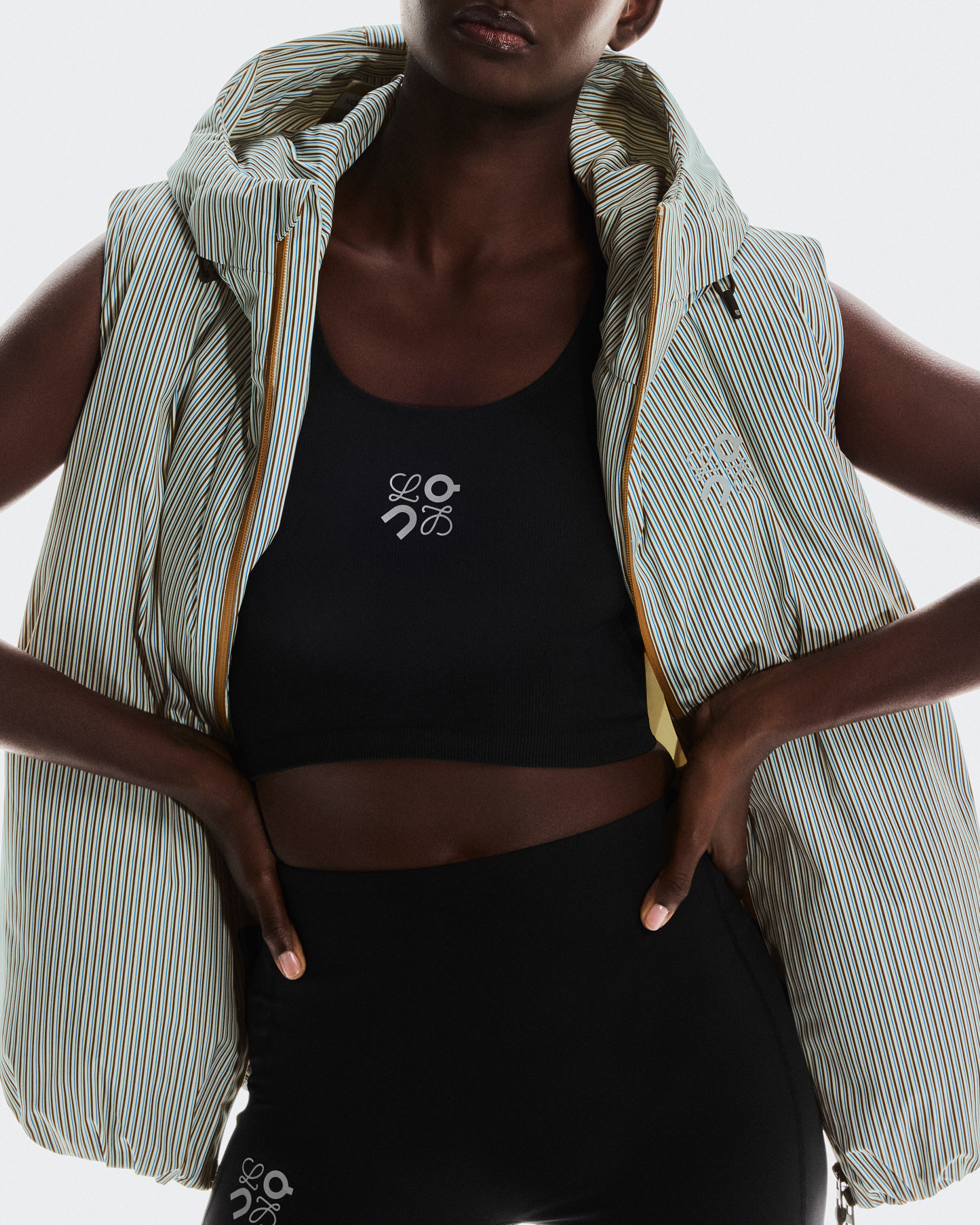 Puffer Vest LOEWE | Beige & Blue | On United Kingdom