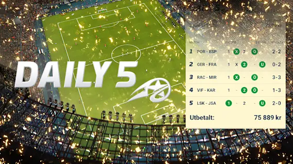 Per vann 75 889 kronor på Daily 5® – efter sanslöst självmål i 98:e ...