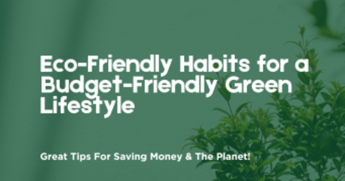 Eco-Friendly Habits for a Budget-Friendly Green Lifestyle