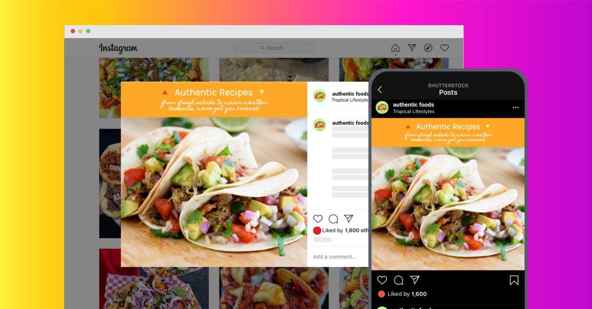 Create an Instagram Post with the Free Editor - Shutterstock