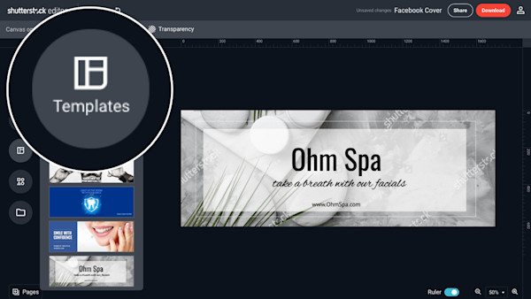 Create a Facebook Cover with the Free Editor - Shutterstock