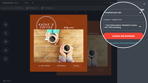 Create a Facebook Image with the Free Editor - Shutterstock